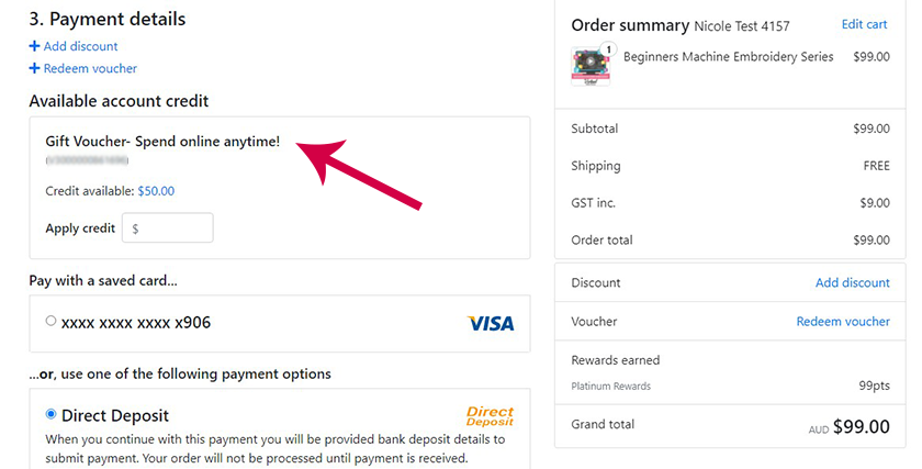 Website Help Redeem your gift voucher